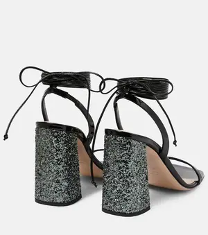 Miu Miu Glitter And Patent Leather Sandals