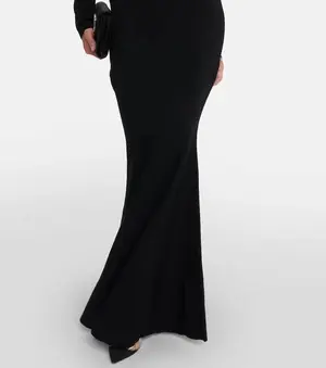 Nina Ricci High-rise Wool-blend Maxi Skirt