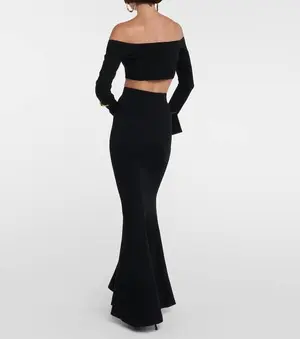 Nina Ricci High-rise Wool-blend Maxi Skirt