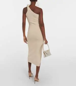 Jacquemus La Robe Maille Noeud Midi Dress - White