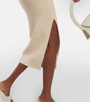 Jacquemus La Robe Maille Noeud Midi Dress - White