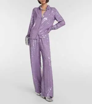 Dries Van Noten Sequined Straight Pants