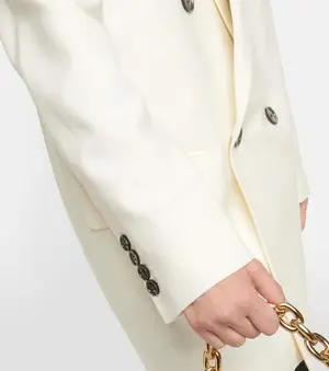 AMI Paris Double-breasted Wool Blazer In Ivory