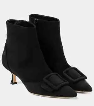 Manolo Blahnik Baylow Suede Ankle Boots