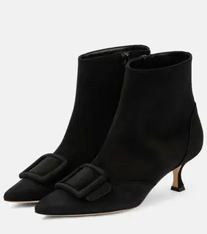 Manolo Blahnik Baylow Suede Ankle Boots