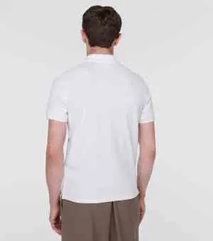 AMI Paris De Cour Cotton Pique Polo Shirt - White