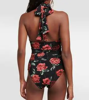 Magda Butrym Floral Cutout Jersey Bodysuit