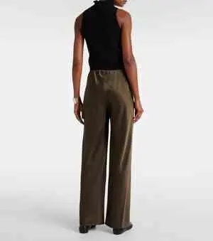 Vince Fluid Satin Straight Pants - Brown