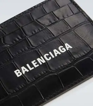Balenciaga Cash Cardholder With Logo - Black