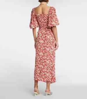 Polo Ralph Lauren Floral Print Shirred Crepe Top