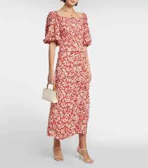 Polo Ralph Lauren Floral Print Shirred Crepe Top