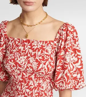 Polo Ralph Lauren Floral Print Shirred Crepe Top