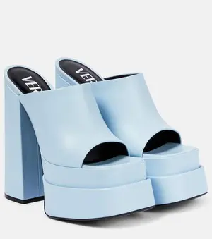 Versace Block Heel Mules Clogs For Women