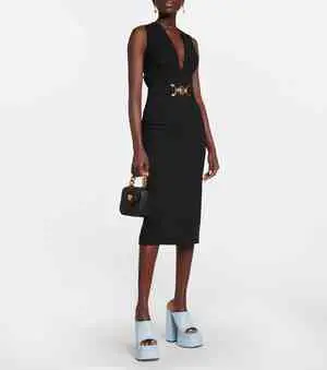 Versace Leather Platform Mules - Blue