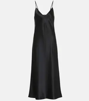 JOSEPH Clea Silk Satin Slip Dress - Black