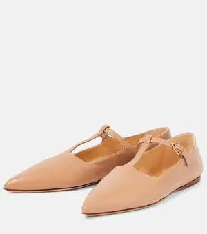 Gabriela Hearst Lola Leather Ballet Flats - Brown