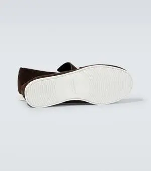 Manolo Blahnik Monaco Suede Loafers - Brown