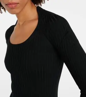 Alaïa Ribbed-knit Bodysuit - Black