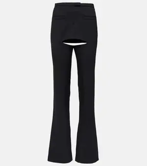 COURREGES Cutout Wool-blend Flared Pants