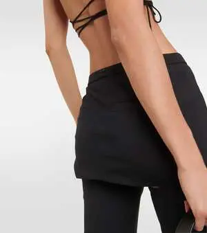 COURREGES Cutout Wool-blend Flared Pants