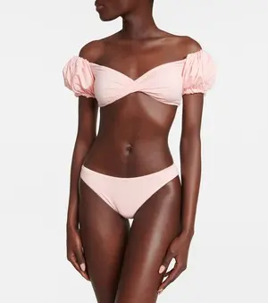 Giambattista Valli Puff-sleeve Bikini Top