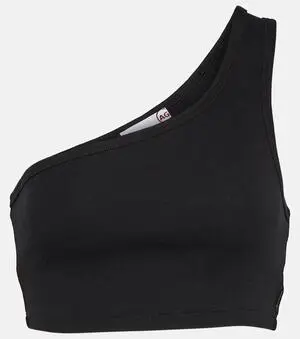 Ag X Emrata Miranda Cotton-blend Crop Top