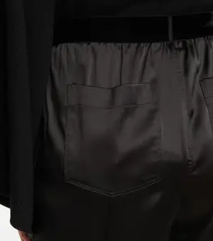 TOM FORD High-rise Silk-blend Satin Pants - Black