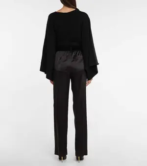 TOM FORD High-rise Silk-blend Satin Pants - Black
