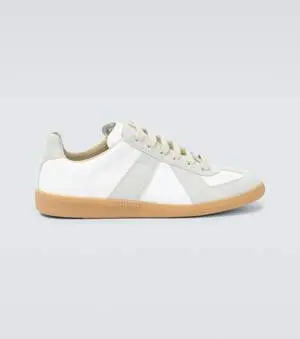 MAISON MARGIELA Replica Leather And Suede Sneakers - White