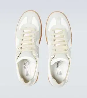 MAISON MARGIELA Replica Leather And Suede Sneakers - White