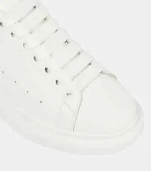 Alexander McQueen Oversized Leather Lace-up Sneakers - White