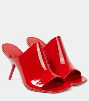 FERRAGAMO Era Patent Leather Mules - Red