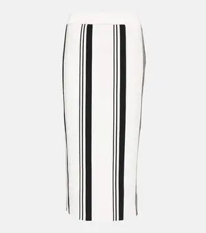 JOSEPH Pleated Striped Pencil Skirt - Multicoloured