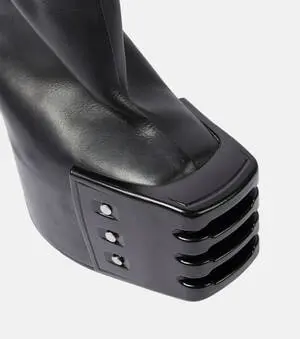 Rick Owens Platform Leather Over-the-knee Boots