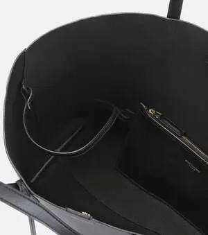 Saint Laurent Shopping E/w Leather Tote Bag - Black