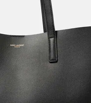 Saint Laurent Shopping E/w Leather Tote Bag - Black