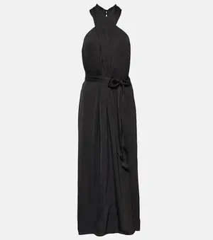 Velvet By Graham & Spencer Stephanie Halterneck Midi Dress - Black