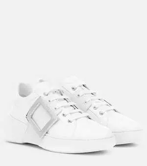 ROGER VIVIER Viv Skate Leather Sneakers