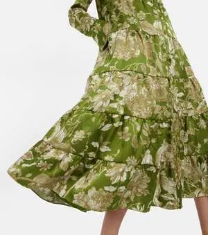 Erdem Palmira Floral Print Midi Dress