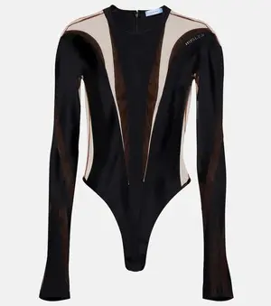 MUGLER Paneled Bodysuit