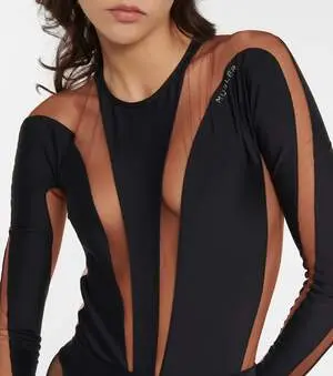 MUGLER Paneled Bodysuit