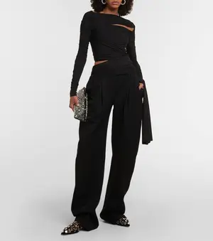 Attico Asymmetrical Draped Top