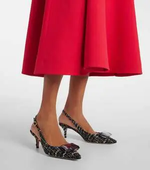 GIANVITO ROSSI Jaipur 55 Boucle Slingback Pumps