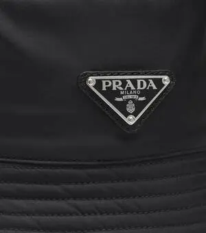 Prada Logo Re-nylon Bucket Hat - Black