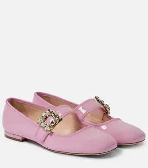 ROGER VIVIER Tres Vivier Patent Leather Ballet Flats