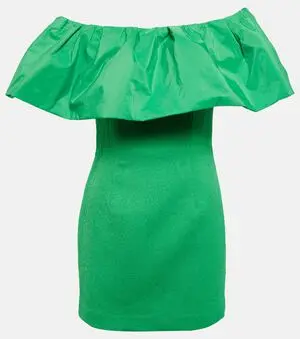 Rebecca Vallance Rumi Off-shoulder Minidress - Green