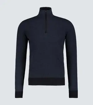 Loro Piana Mezzocollo Roadster Cashmere Sweater - Blue