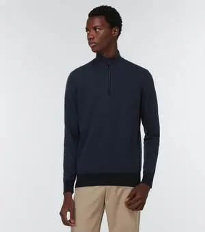 Loro Piana Mezzocollo Roadster Cashmere Sweater - Blue