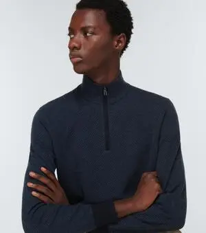 Loro Piana Mezzocollo Roadster Cashmere Sweater - Blue
