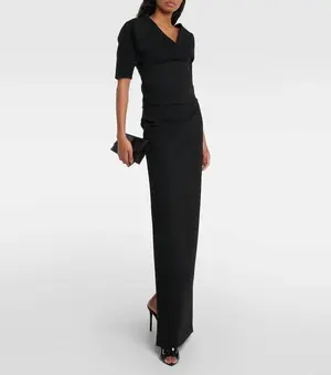 FERRAGAMO Wool-blend Gabardine Top